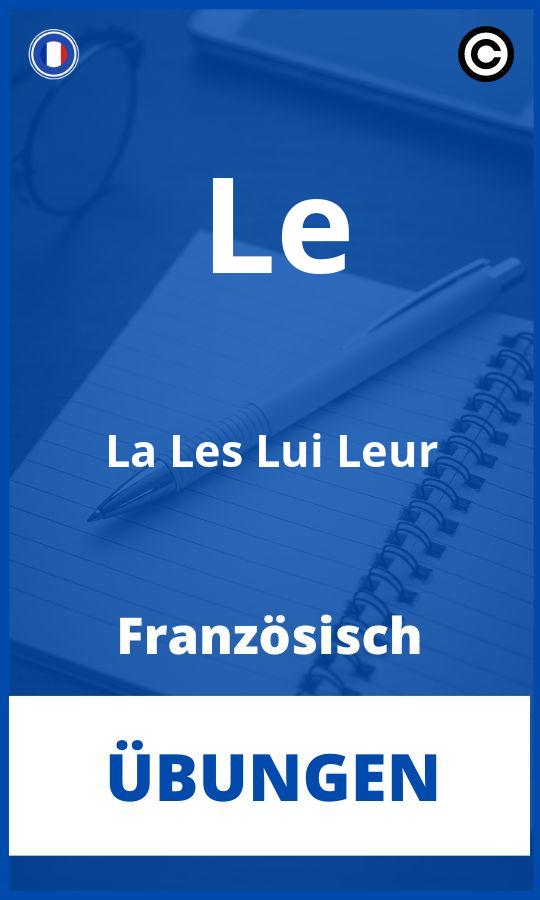 Le La Les Lui Leur Franz sisch bungen PDF